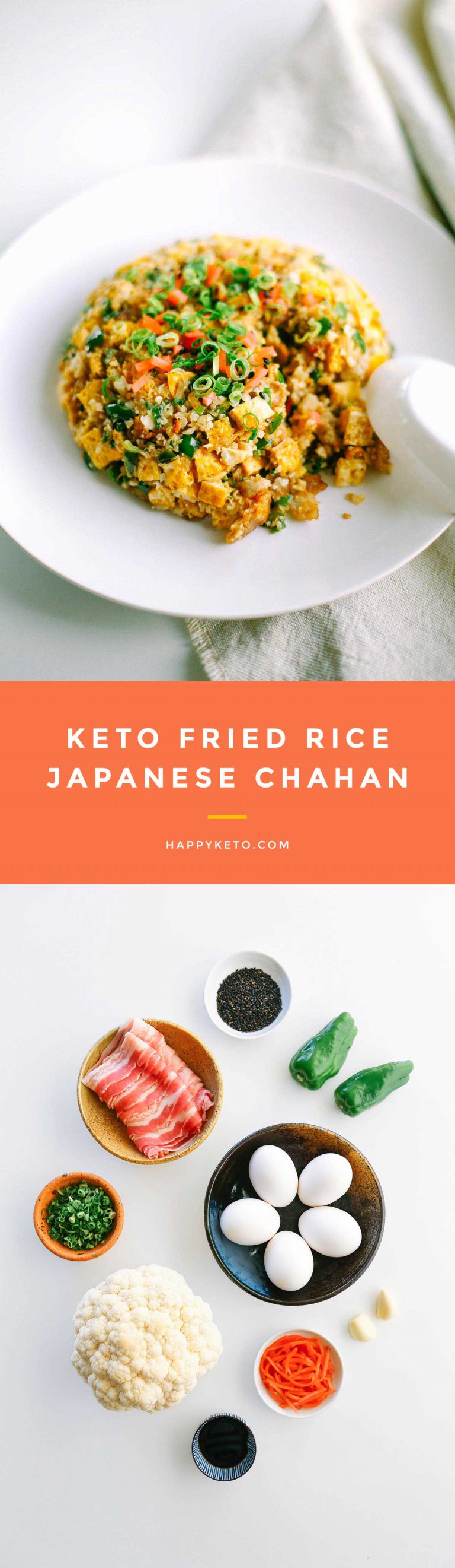 Keto Fried Rice with Pork (Japanese Chahan) - Happy Keto